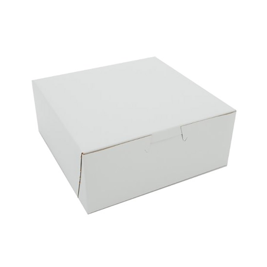 Southern Champion 6" x 6" x 3" White One Piece Lock Corner Bakery Box ...