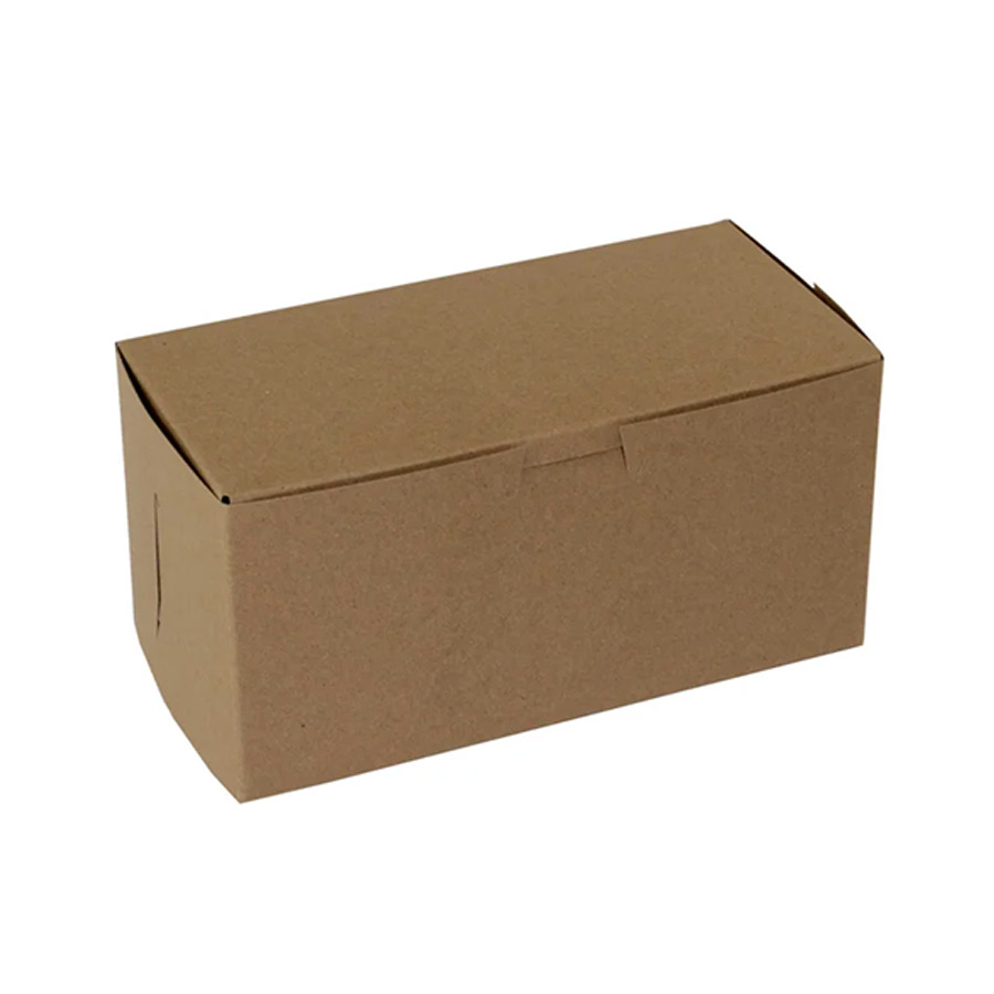 BOXit 8" x 4" x 4" Kraft One Piece Lock Corner Bakery Box | Fortuna ...
