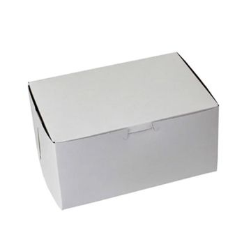 Southern Champion 8" x 8" x 4" White One Piece Lock Corner Bakery Box ...