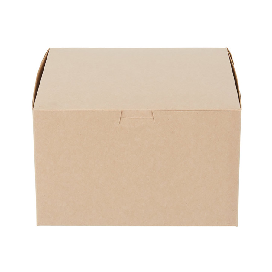 BOXit 8" x 8" x 5" Kraft One Piece Lock Corner Bakery Box | Fortuna ...