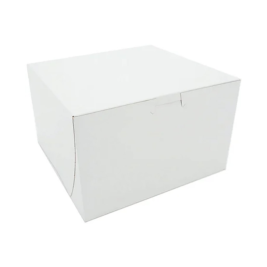 BOXit 8" x 8" x 6" White One Piece Lock Corner Bakery Box | Fortuna ...