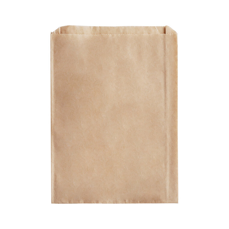Unprinted Kraft 6.5" x 1" x 8" Grease Resistant Sandwich/Pastry Bag ...