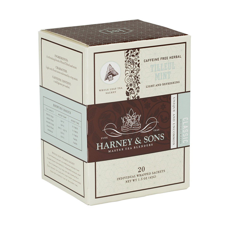 Harney & Sons Tilleul Mint Herbal Tea Sachets | Fortuna Enterprises