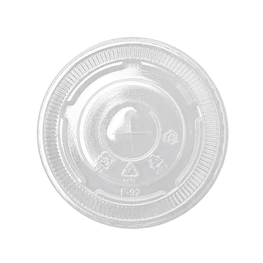Karat 9 oz. PET Plastic Straw Slot Flat Lids (92mm) | Fortuna Enterprises