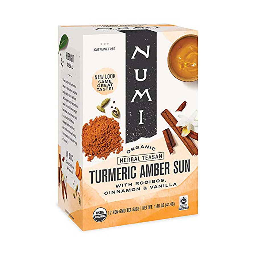Numi Organic Tumeric Amber Sun Herbal Tea Bags | Fortuna Enterprises