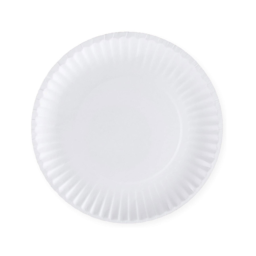 9" White Uncoated Plate | Fortuna Enterprises