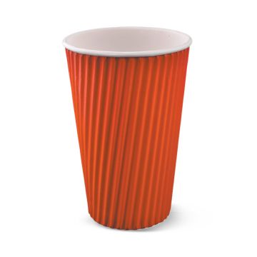 Detpak Ripple Wrap 16 oz. Corrugated Kraft Hot Cups | Fortuna Enterprises