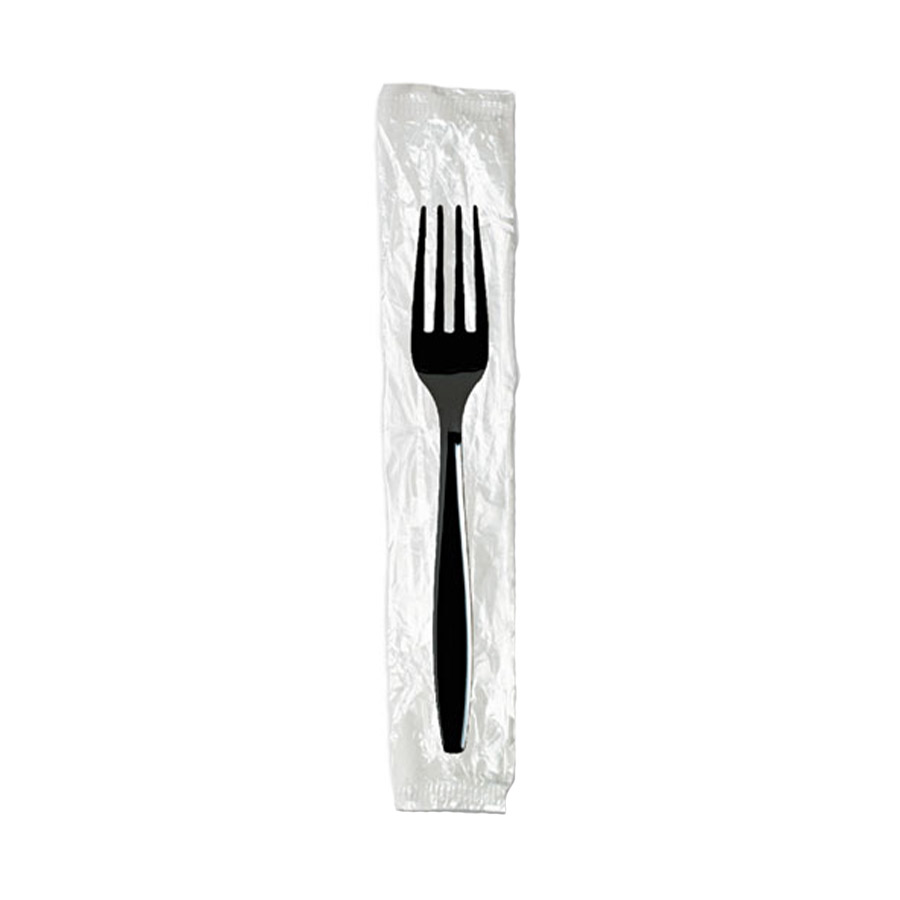 Karat Black Heavy Weight Fork Individually Wrapped | Fortuna Enterprises