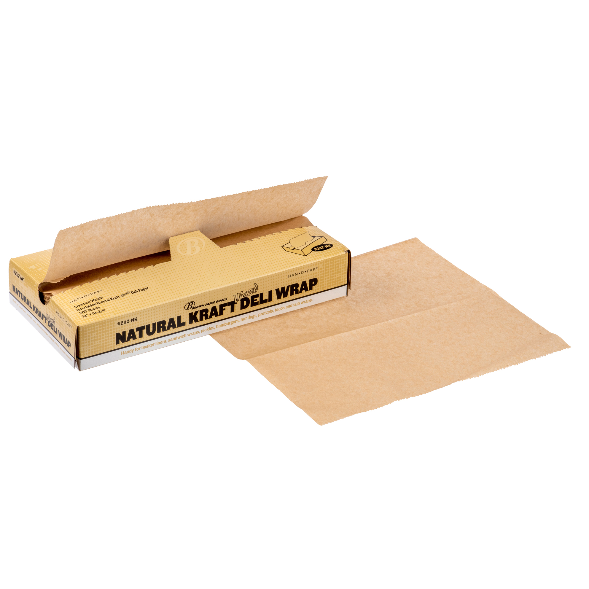Kraft 12" x 10.75" Dry Waxed Interfolded Deli Sheets Brown Paper Goods ...