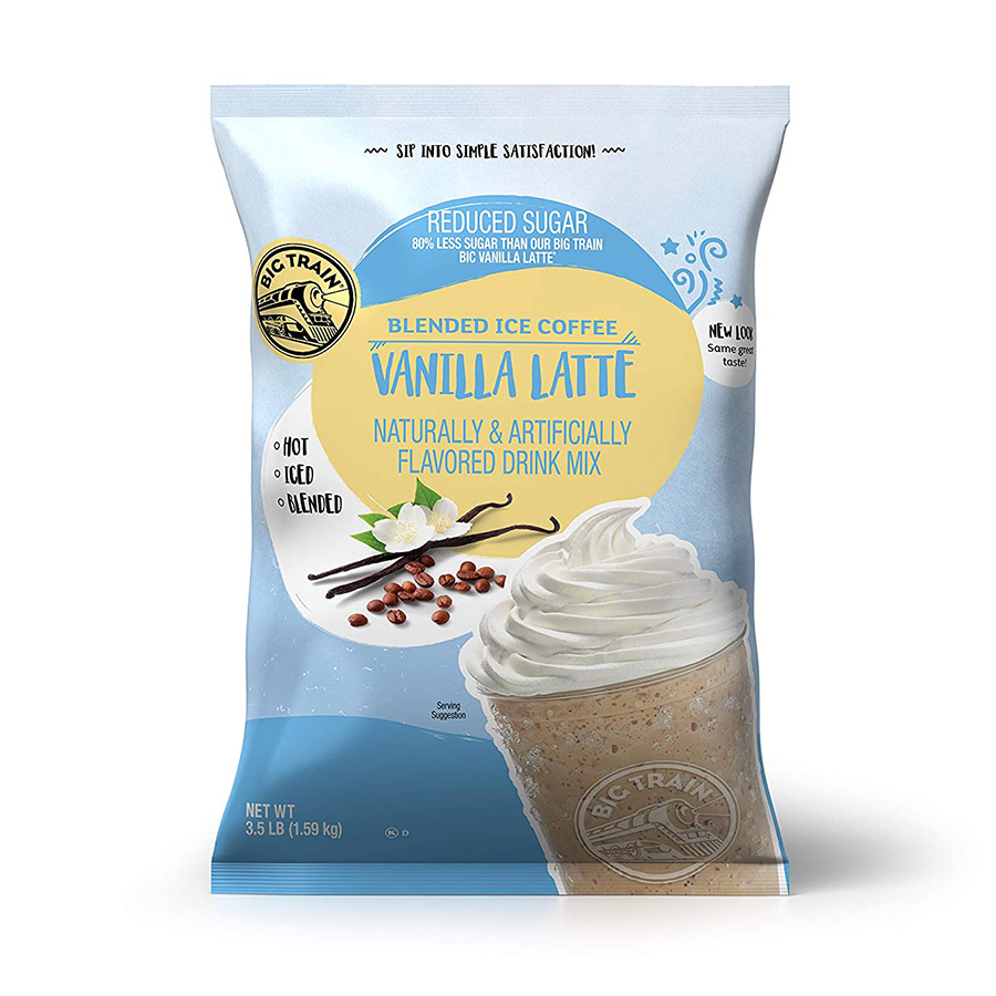 Big Train Reduced Sugar Vanilla Latte Blended Coffee Frappe Mix ...
