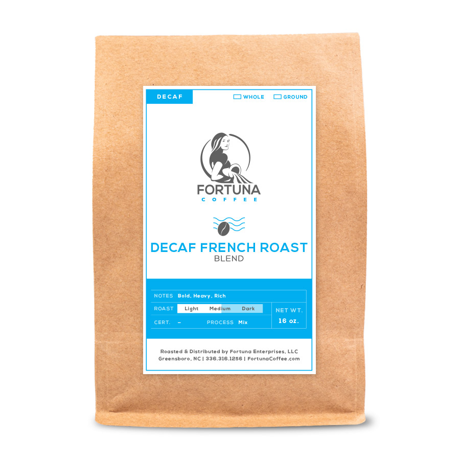 Decaf French Roast Blend Medium Roast Blend Coffee | Fortuna Enterprises