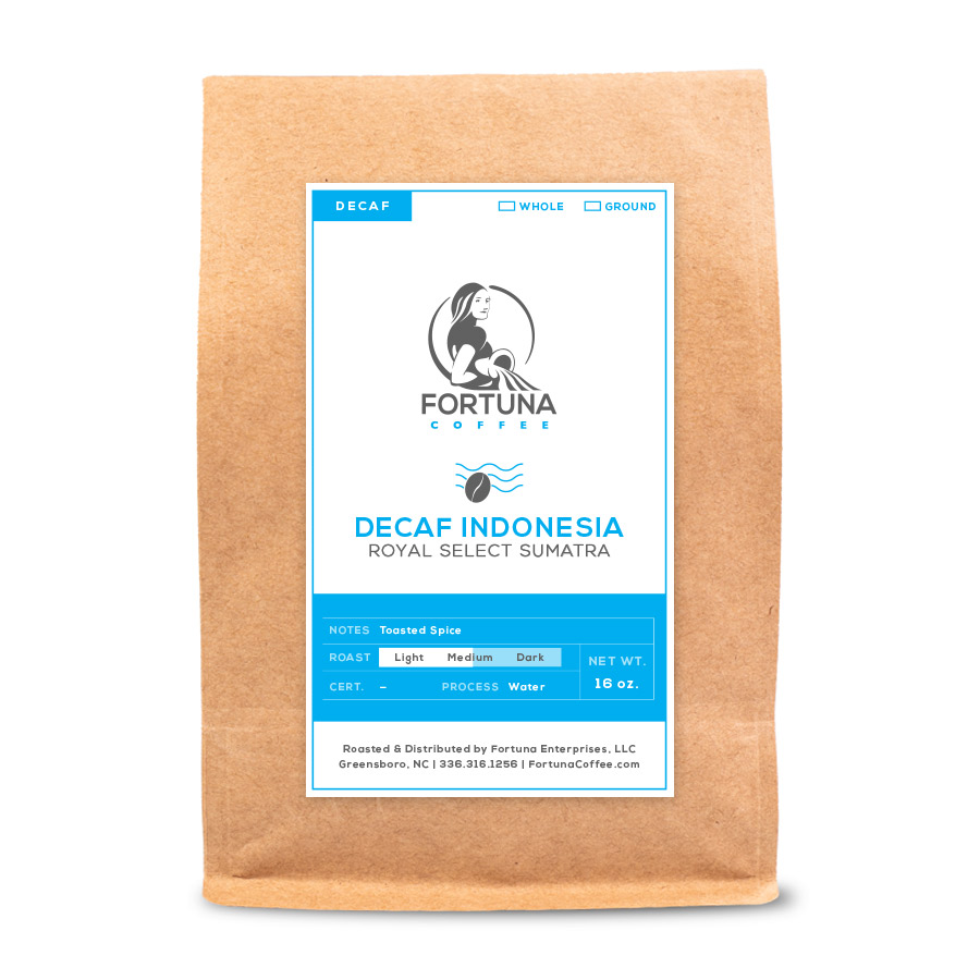 Decaf Royal Select Sumatra Single Origin Coffee | Fortuna Enterprises