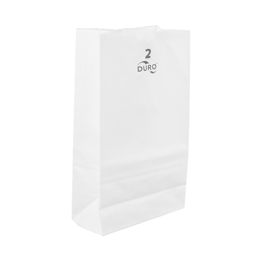 Duro 2 lb. White Paper Grocery Bag | Fortuna Enterprises