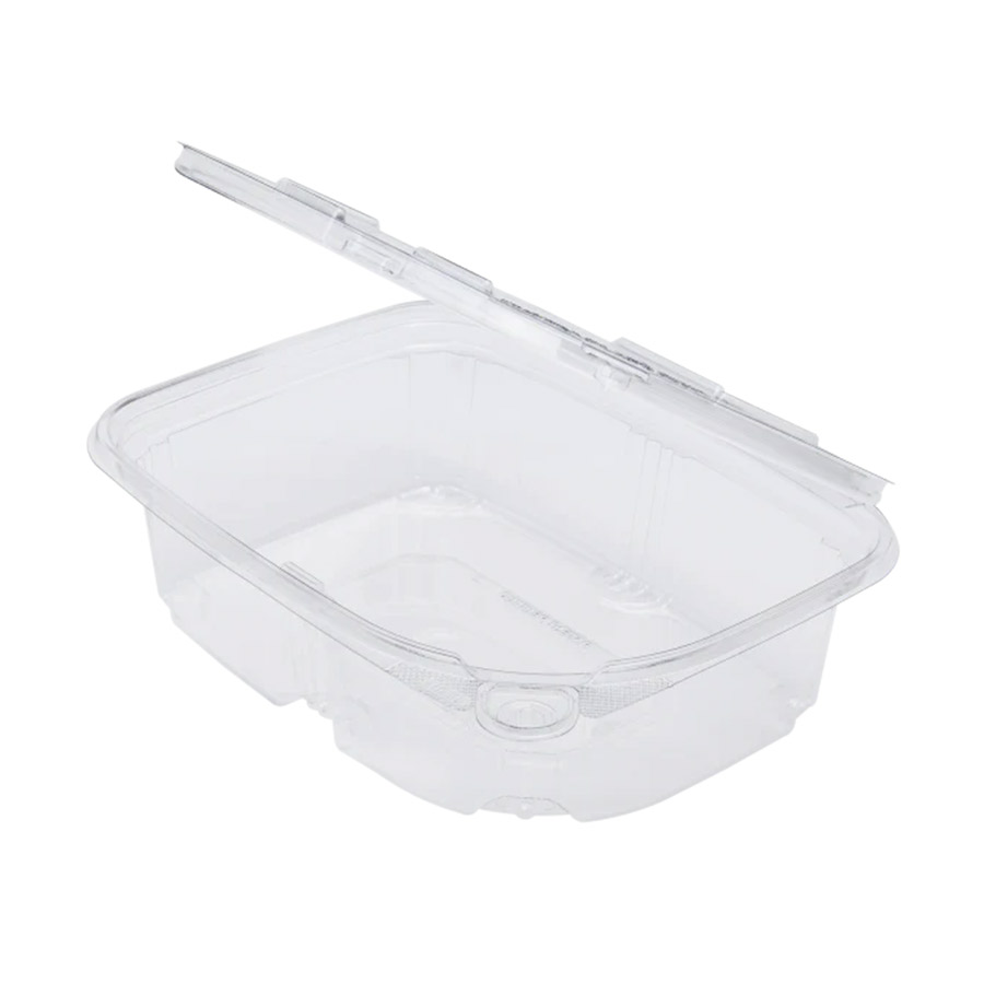 Karat 24 oz. Clear PET Plastic Tamper Resistant Hinged Deli Container ...