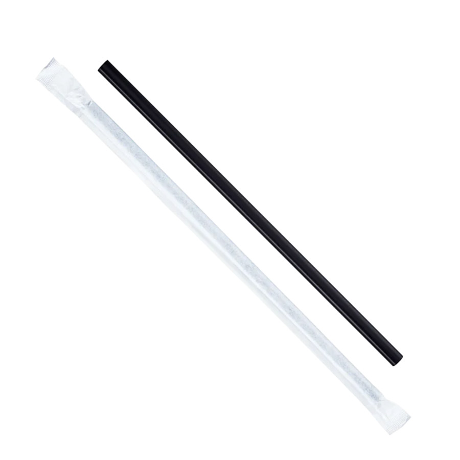 Karat 9" Giant Black Plastic Straws