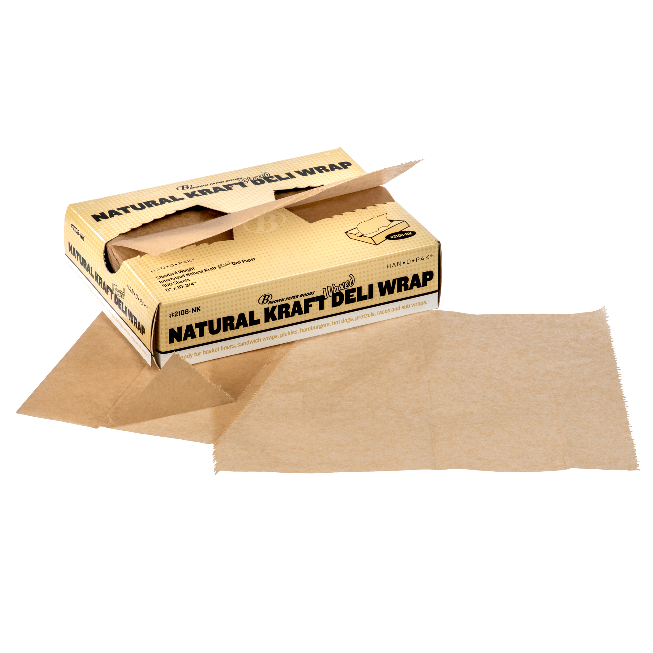 Kraft 8" x 10.75" Dry Waxed Interfolded Deli Sheets Brown Paper Goods ...