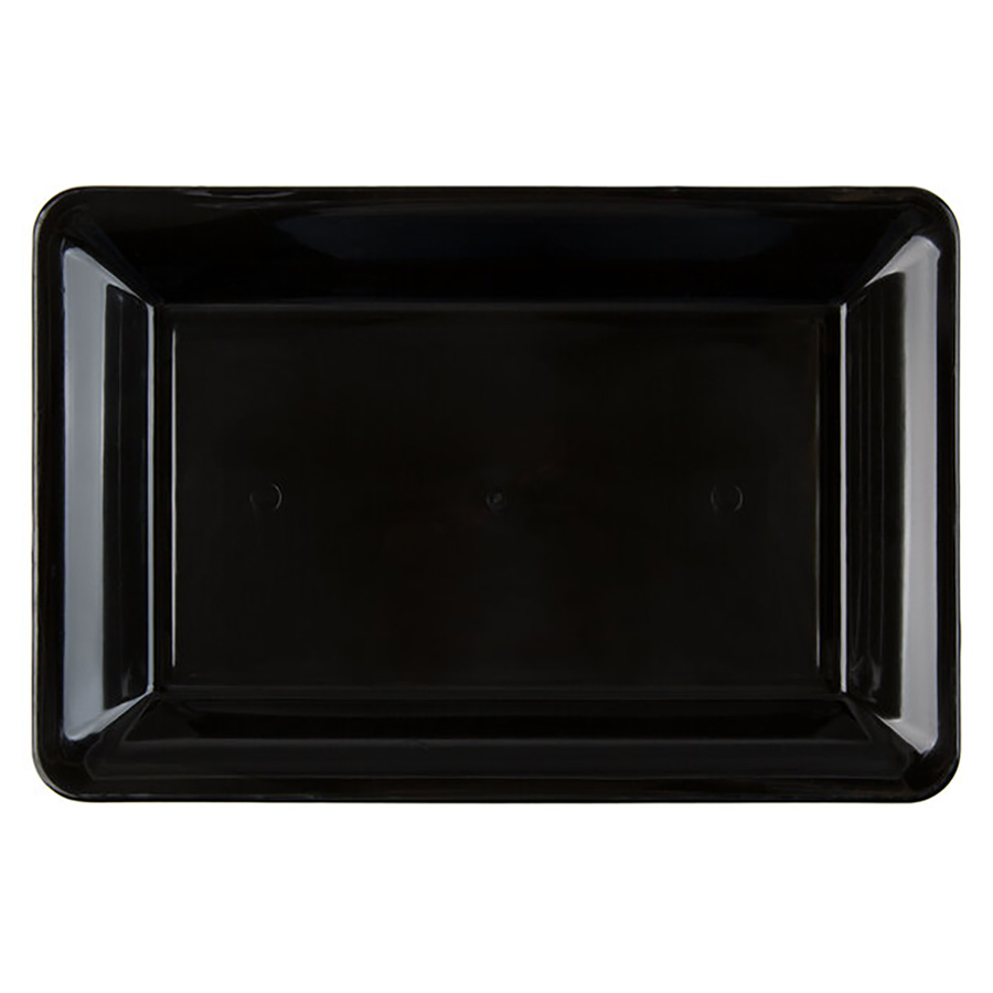 Fineline 14" x 10" Rectangular Black Plastic Catering Tray | Fortuna ...