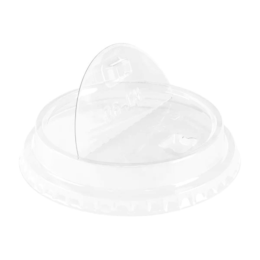 Karat 12-24 oz. PET Plastic Strawless Half Moon Lids (98mm) | Fortuna ...