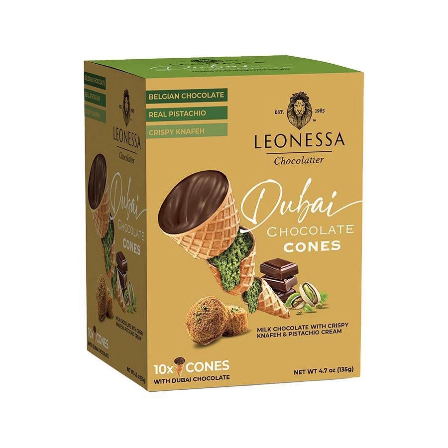 Leonessa Dubai Chocolate Cones 10 Count